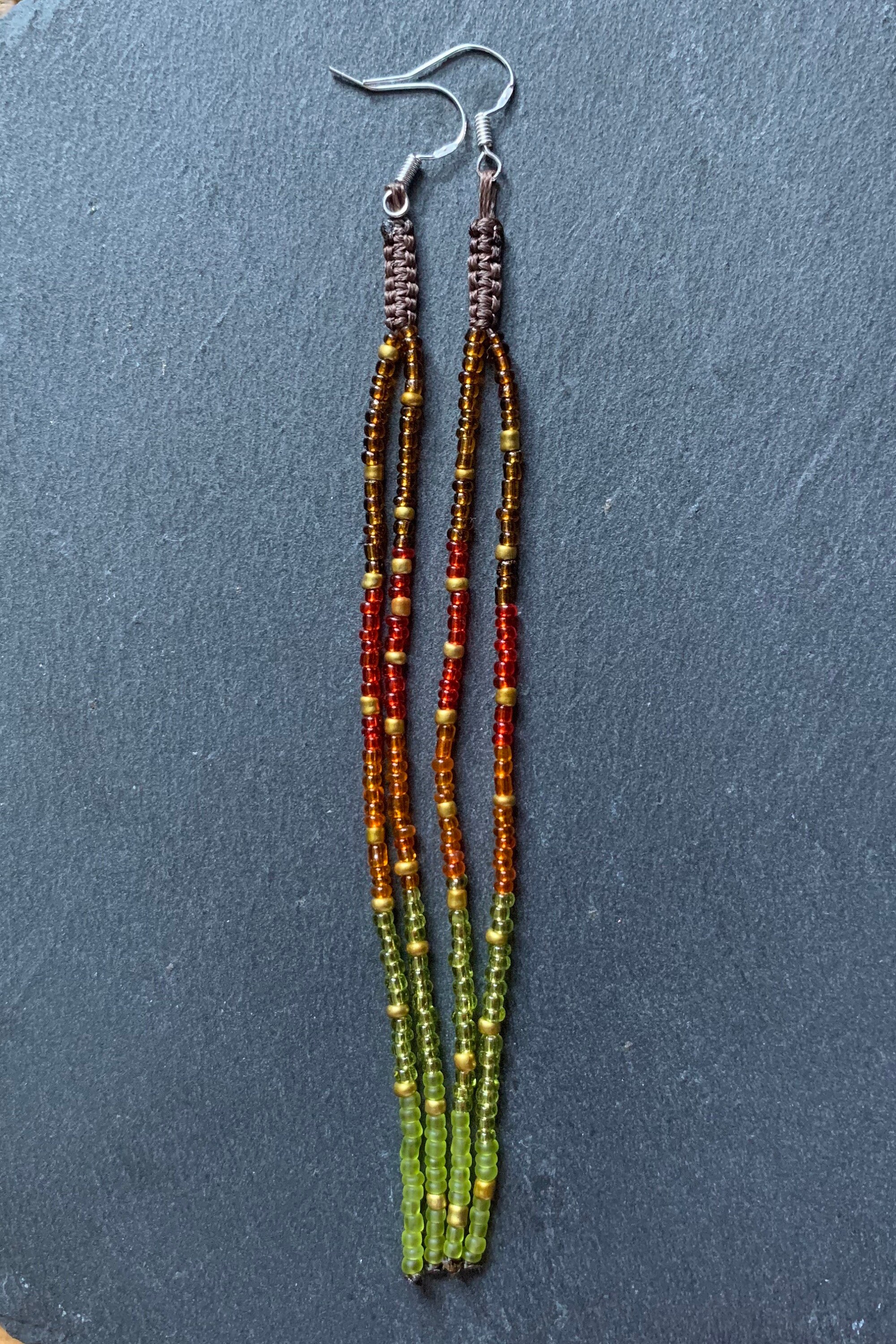 Seed Bead Earrings Dangle Earrings Colourful Earrings Boho Earrings ...