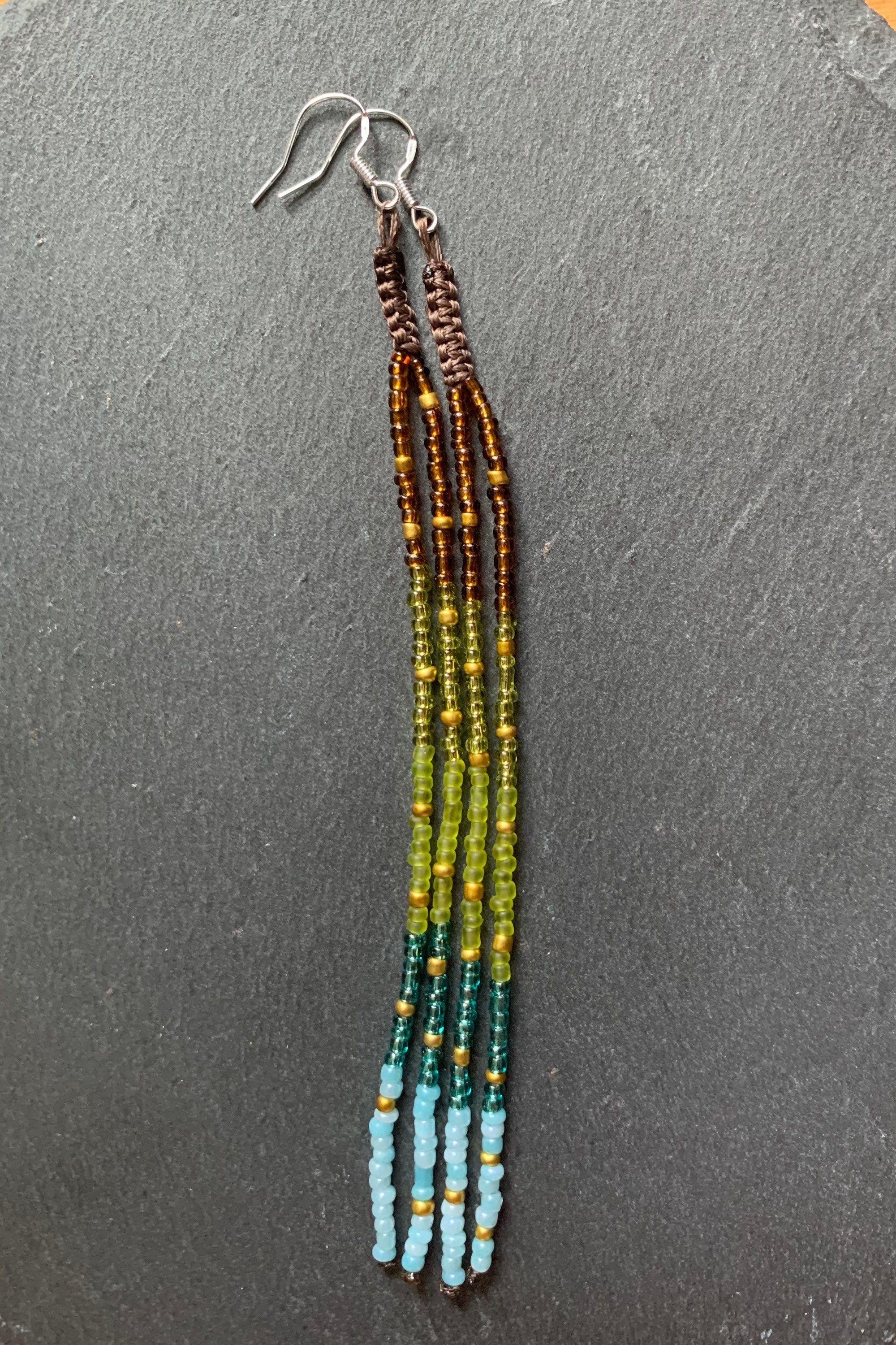 Seed Bead Earrings Dangle Earrings Colourful Earrings Boho Earrings ...