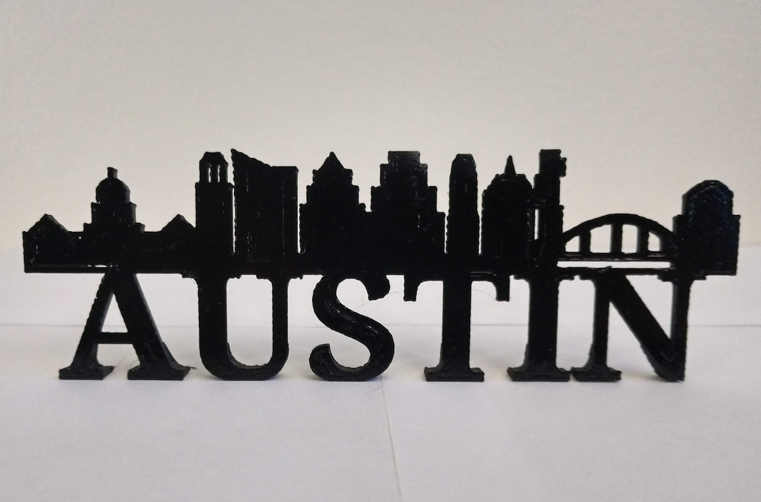 Austin TX- 3D Printed Skyline Silhouette - Small - Etsy