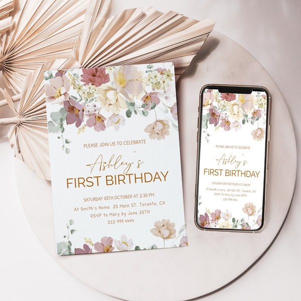 Floral 1st Birthday - Etsy