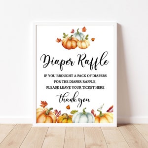 Little Pumpkin Diaper Raffle Sign Baby Shower Signs - Etsy