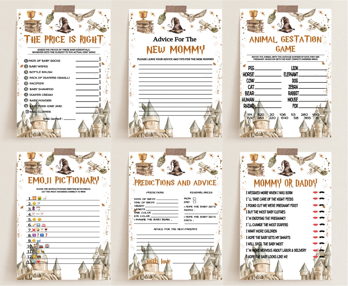 Wizard Baby Shower Games Editable Magic Baby Shower Game | Etsy UK