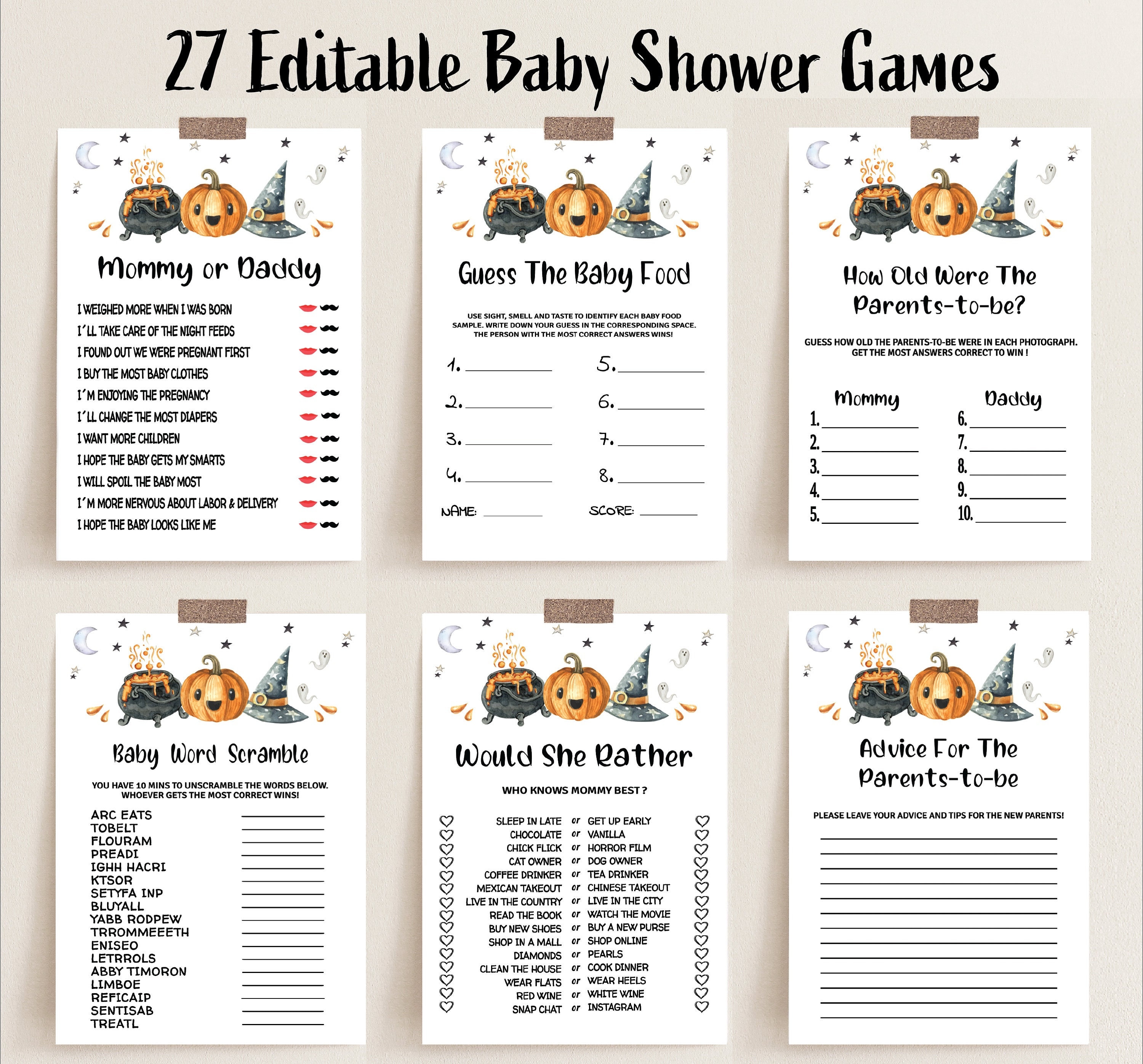 Halloween Baby Shower Games Editable A Little Boo Baby Shower - Etsy