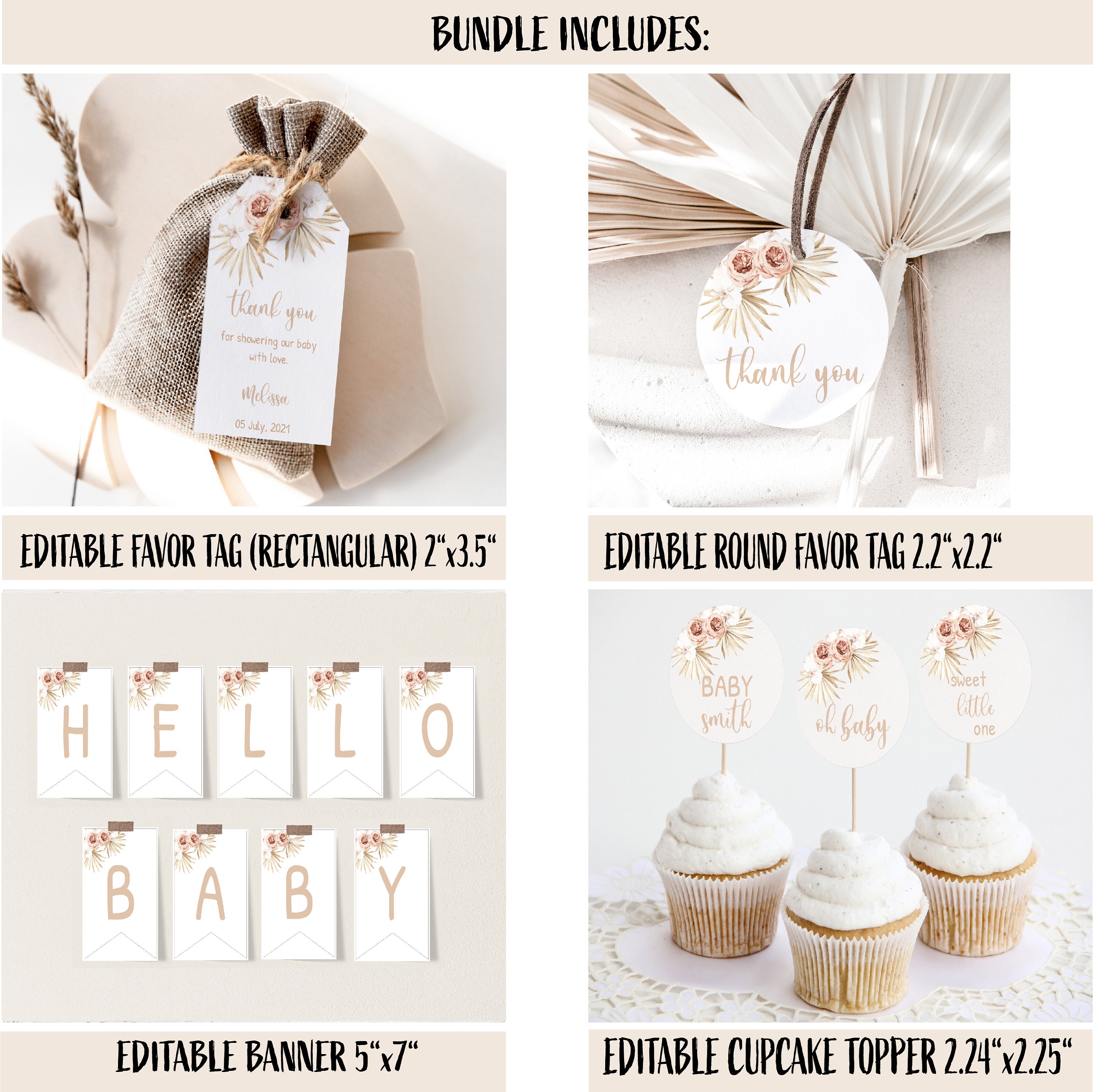 Baby Shower Bundle Printable Baby Shower Editable Games | Etsy