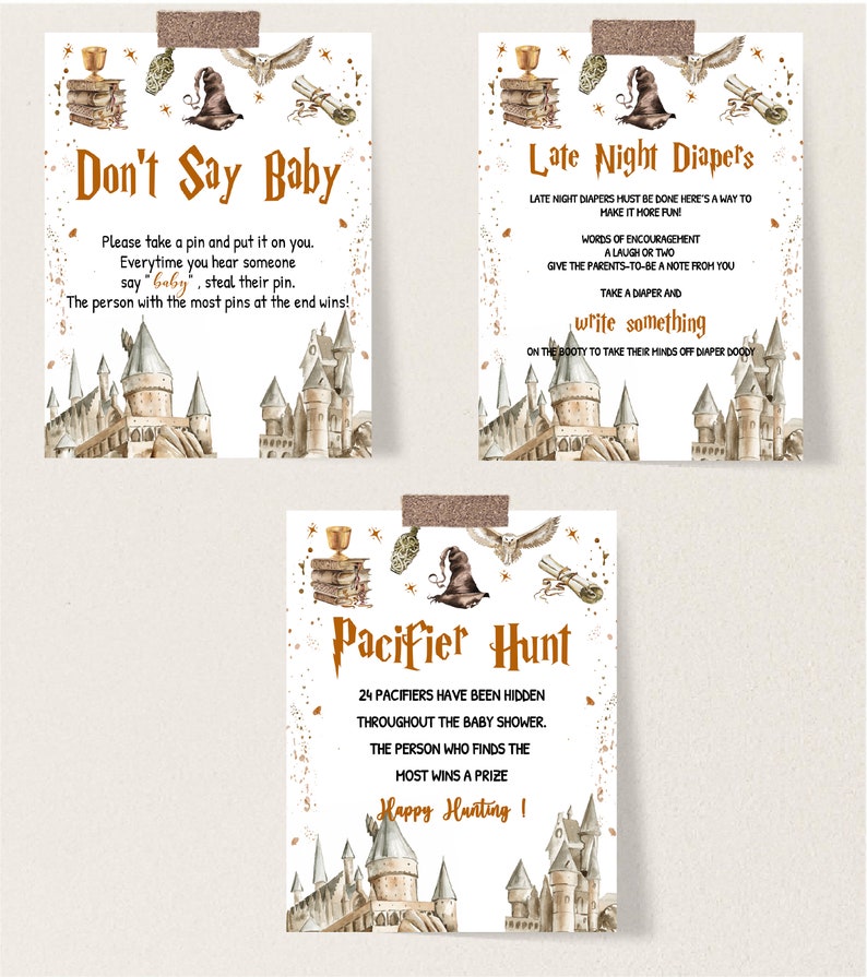 Wizard Baby Shower Games Editable Magic Baby Shower Game | Etsy UK