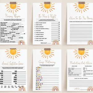 Editable Sun Baby Shower Game Bundle, Baby Sunshine Games, Here Comes ...