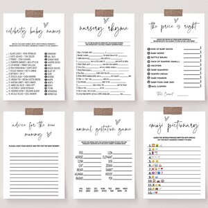 Editable Baby Shower Games Bundle: Modern Minimalist Design (digital ...