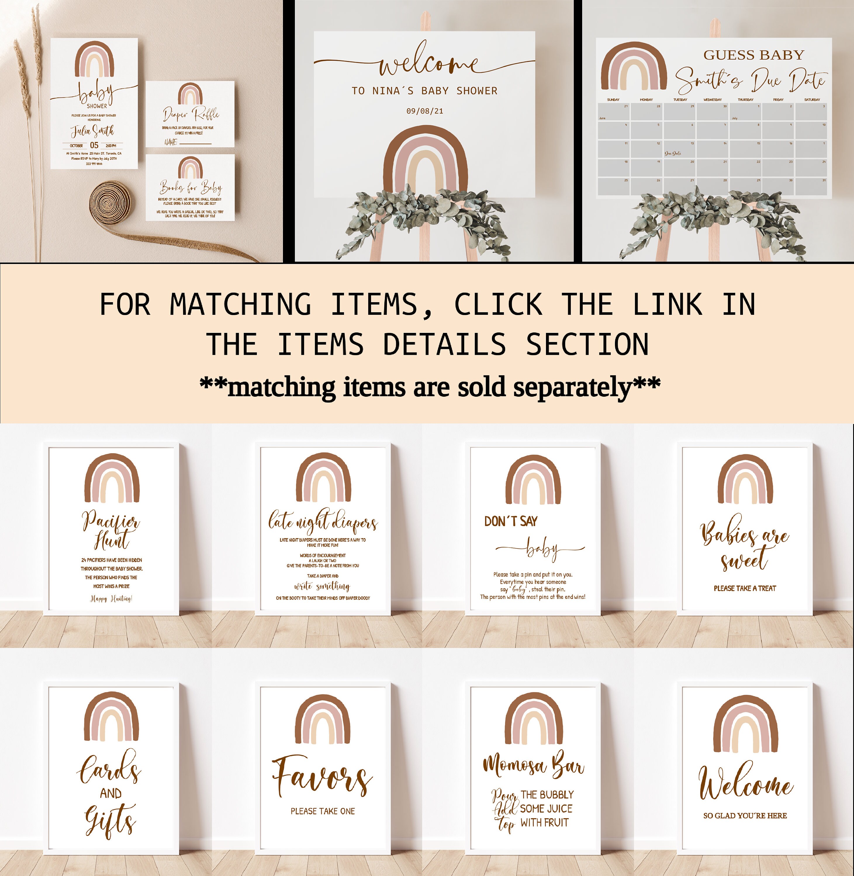 Editable Boho Rainbow Welcome Baby Shower Sign Boho Rainbow - Etsy