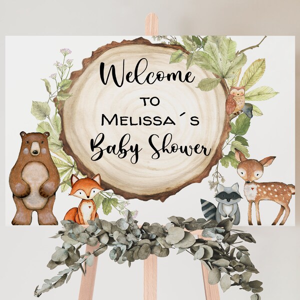 Woodland Baby Shower Welcome Sign - Etsy