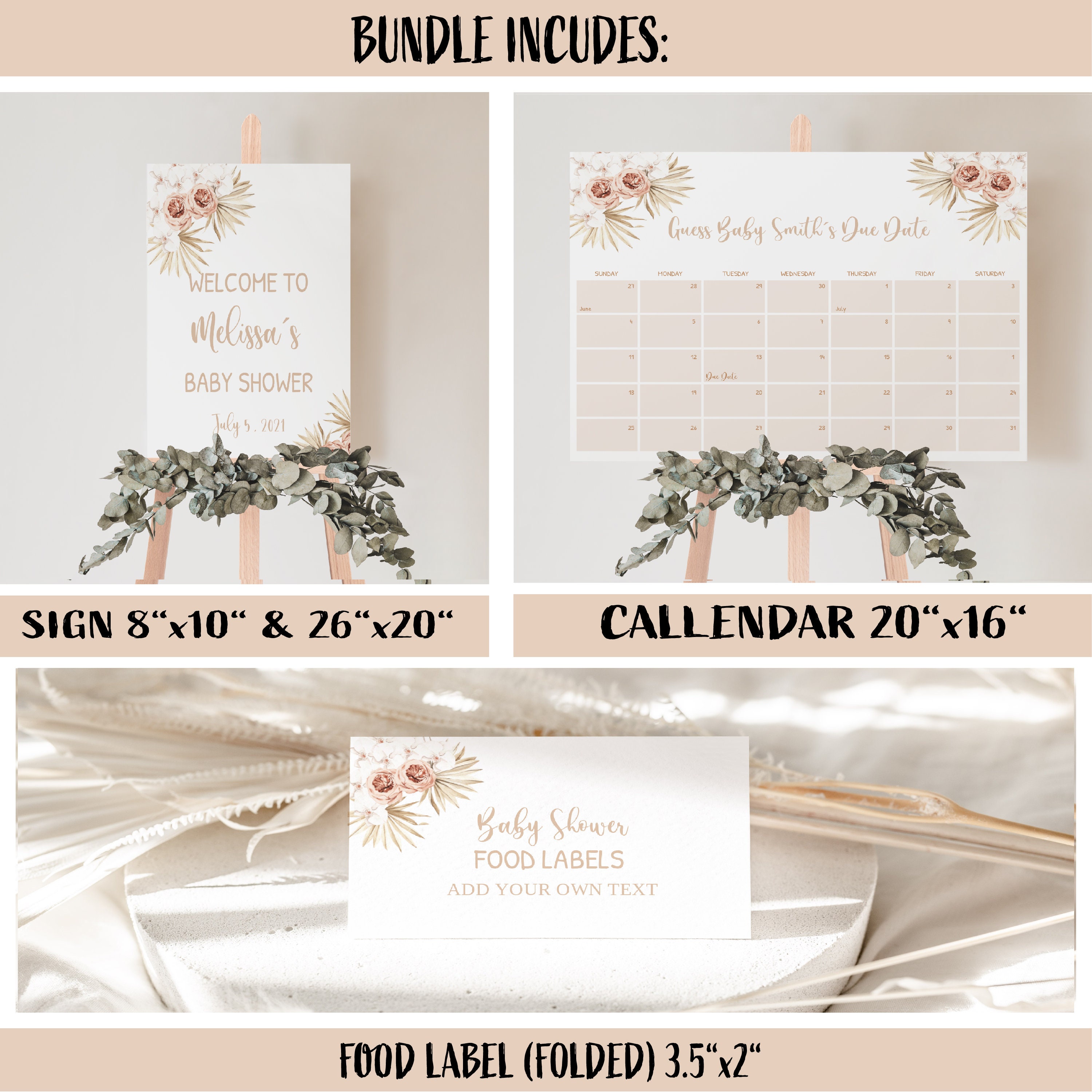 Baby Shower Bundle Printable Baby Shower Editable Games | Etsy