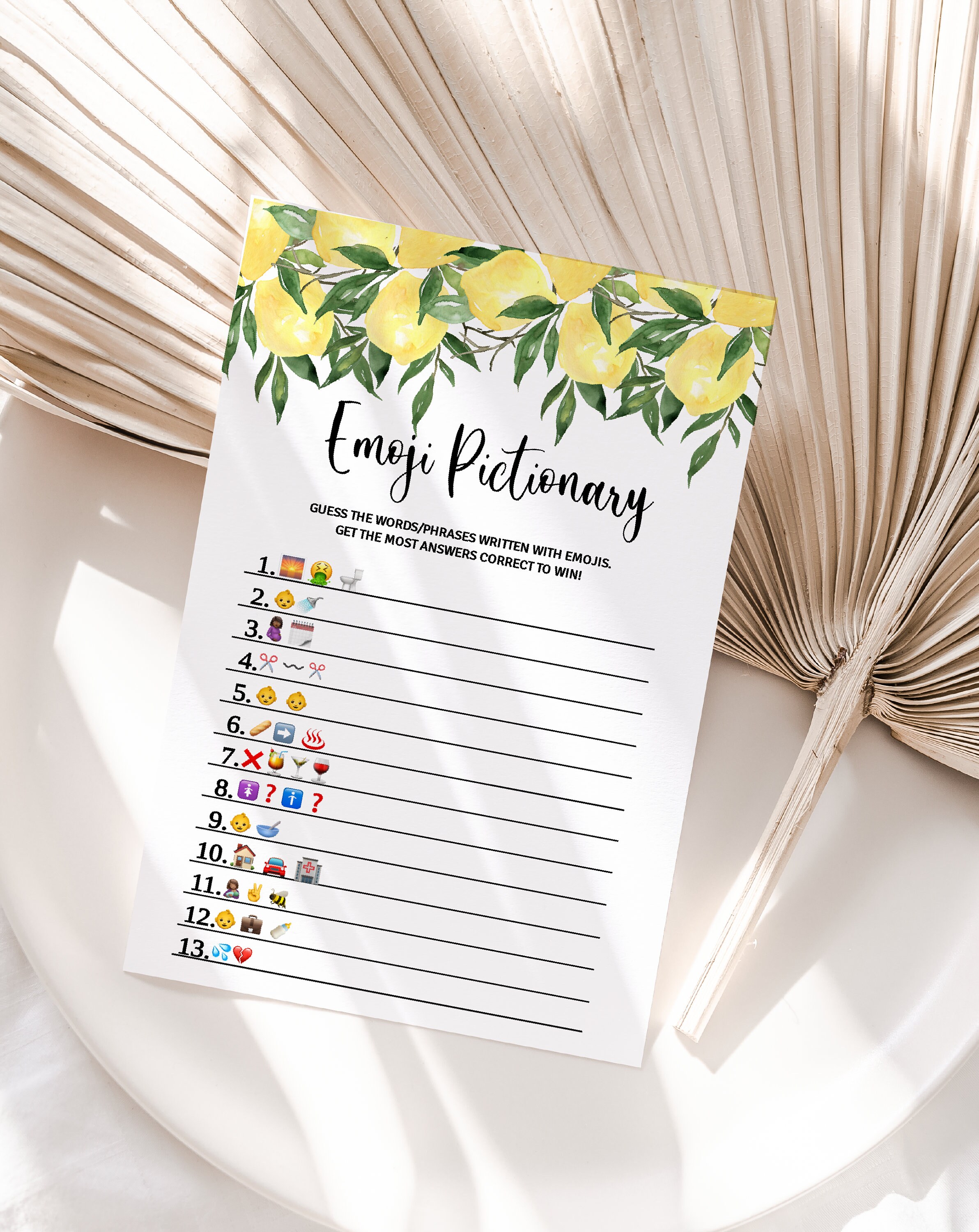 Lemon Baby Shower Game Bundle Editable Games Lemon and - Etsy