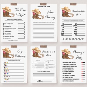 Cowboy Baby Shower Game Bundle: Western Theme (editable, Printable) - Etsy