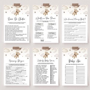 Bear Baby Shower Game Bundle: 27 Editable Games (instant Download) - Etsy