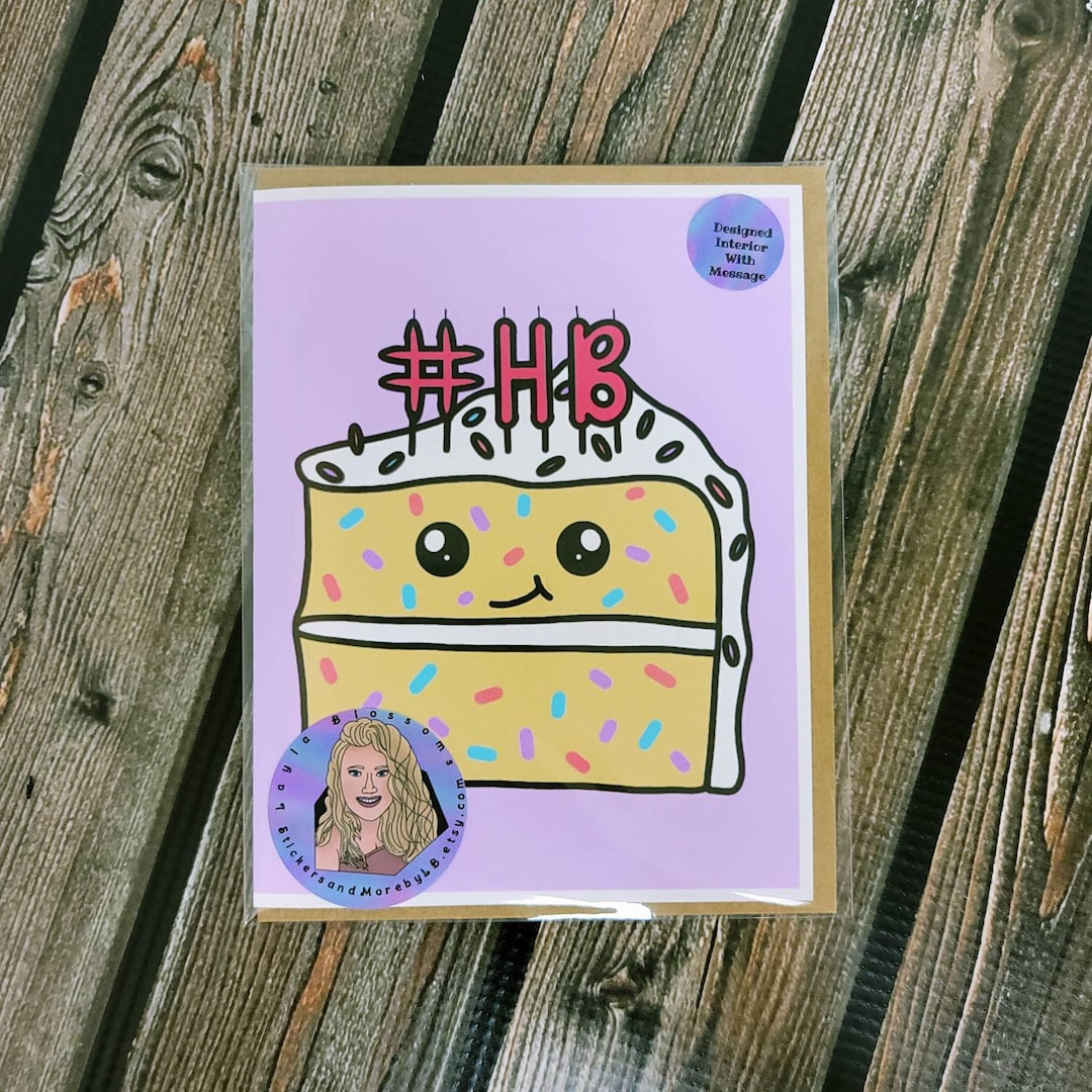 Happy Birthday HBD Greeting Card Stickerandmorebylb/ - Etsy India