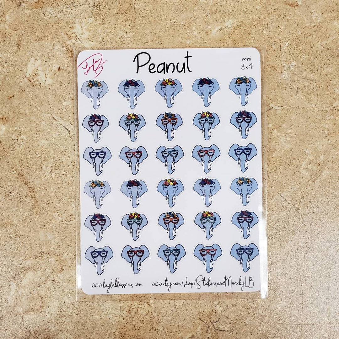 Peanut the Elephant Planner Stickers/ Sticker Sheets ...