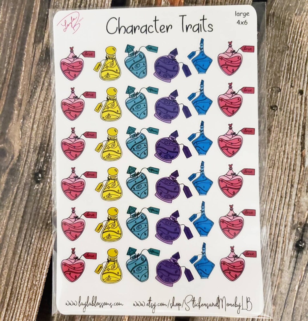 Character Traits Planner Stickers/ Sticker Sheets/ Stickersandmorebylb ...