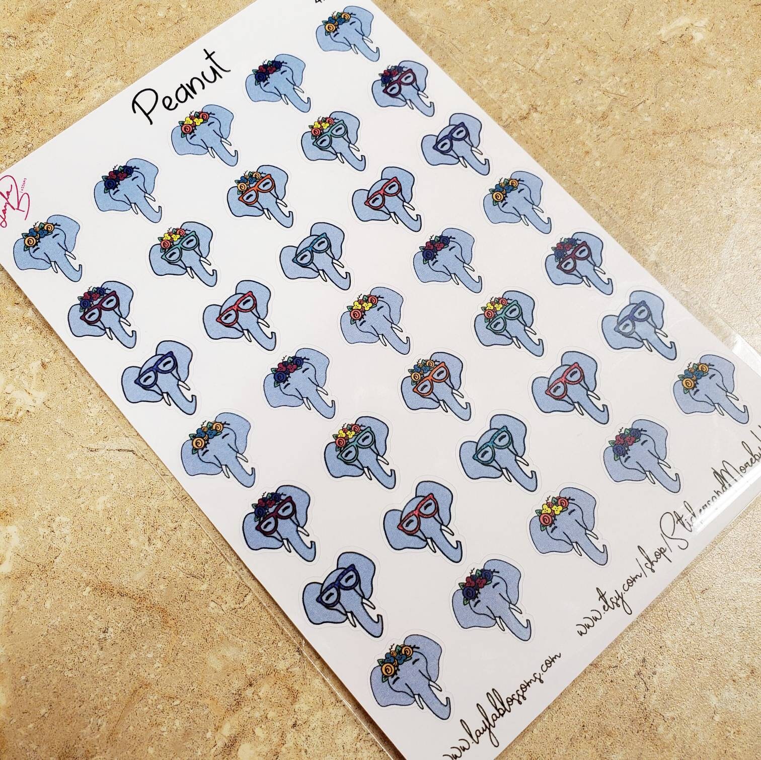 Peanut the Elephant Planner Stickers/ Sticker Sheets/ - Etsy UK