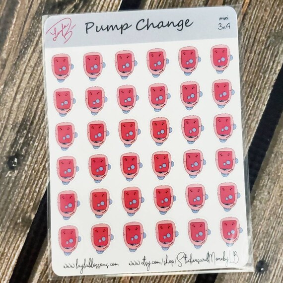 Pump Change Planner Sticker/ Sticker Sheets/ | Etsy