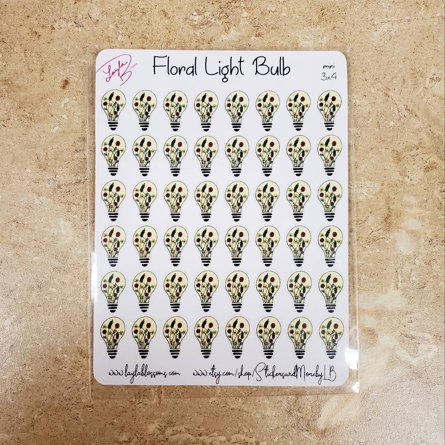 Electric Floral Light Bulb planner stickers/ Sticker Sheets/ | Etsy