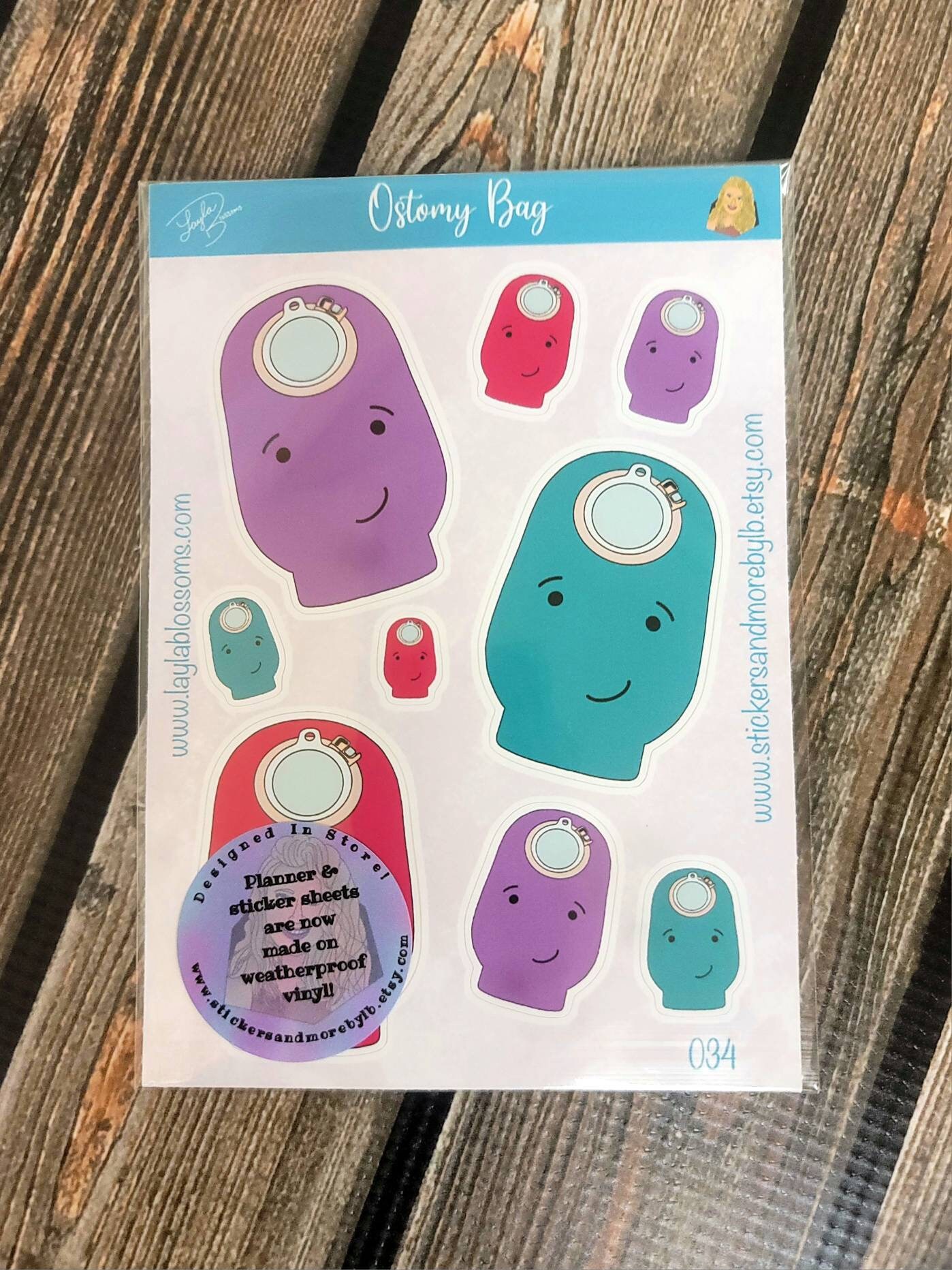 Ostomy Bag/ Vinyl Planner Sticker Sheet/ Vinyl Sticker Sheets/ - Etsy