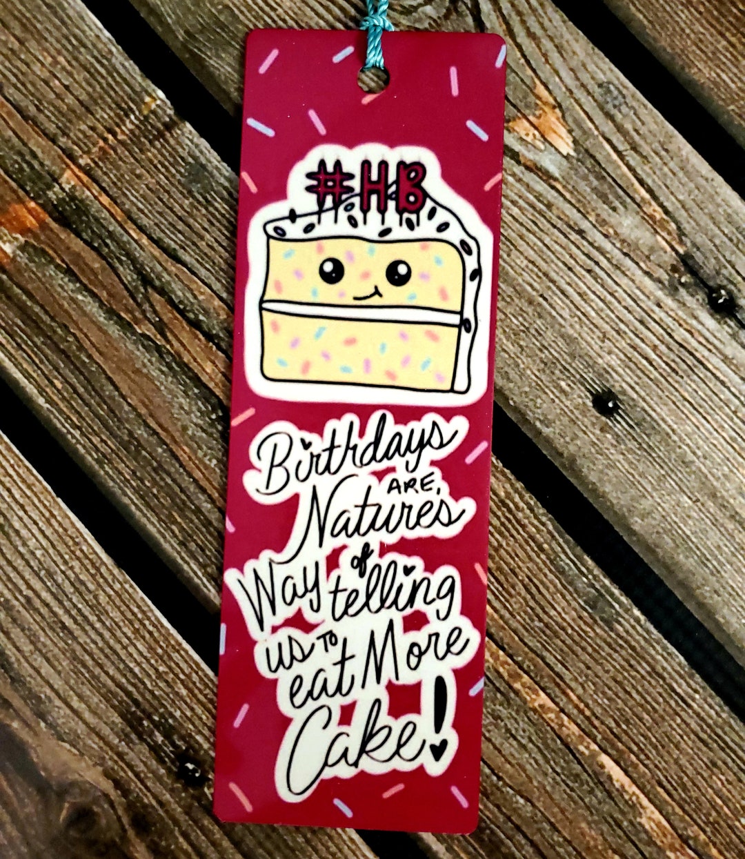 50% OFF SALE Bday Cake Bookmarks metal and Cardstock Option ...