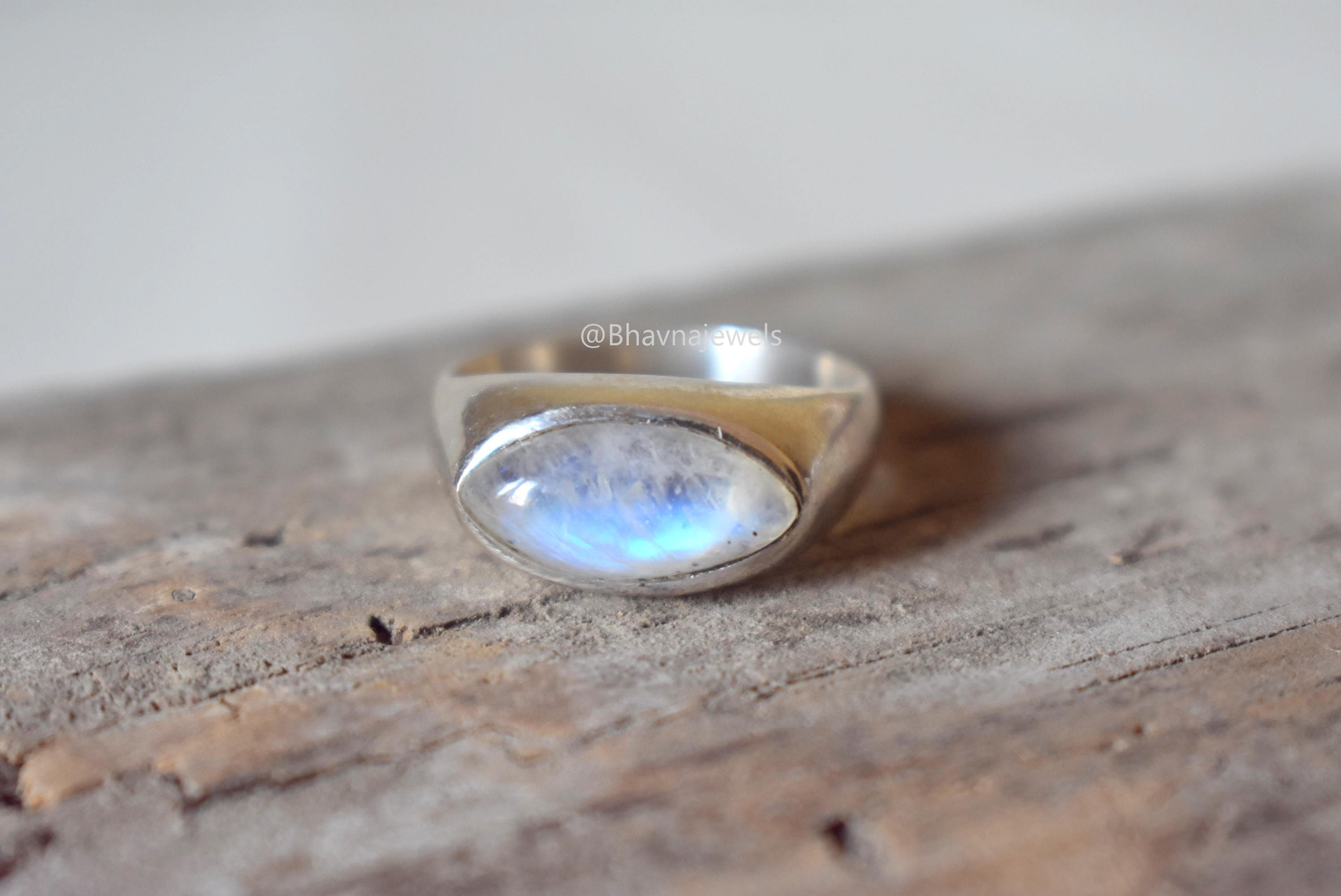 Marquise Moonstone Ring Signet Ring 925 Sterling Silver - Etsy