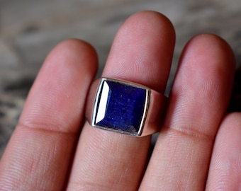 Mens Sapphire Signet Ring | Etsy