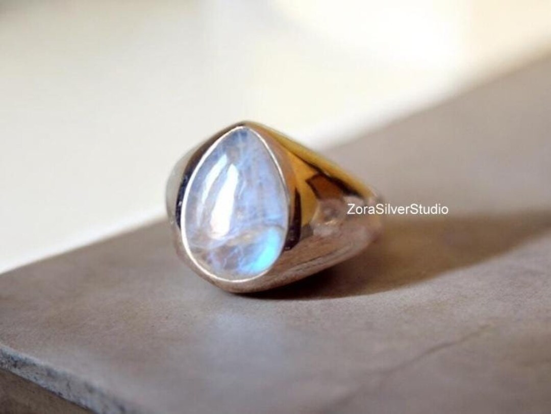 Moonstone Ring , Signet Ring , 925 Sterling Silver , Unisex Ring , Man ...