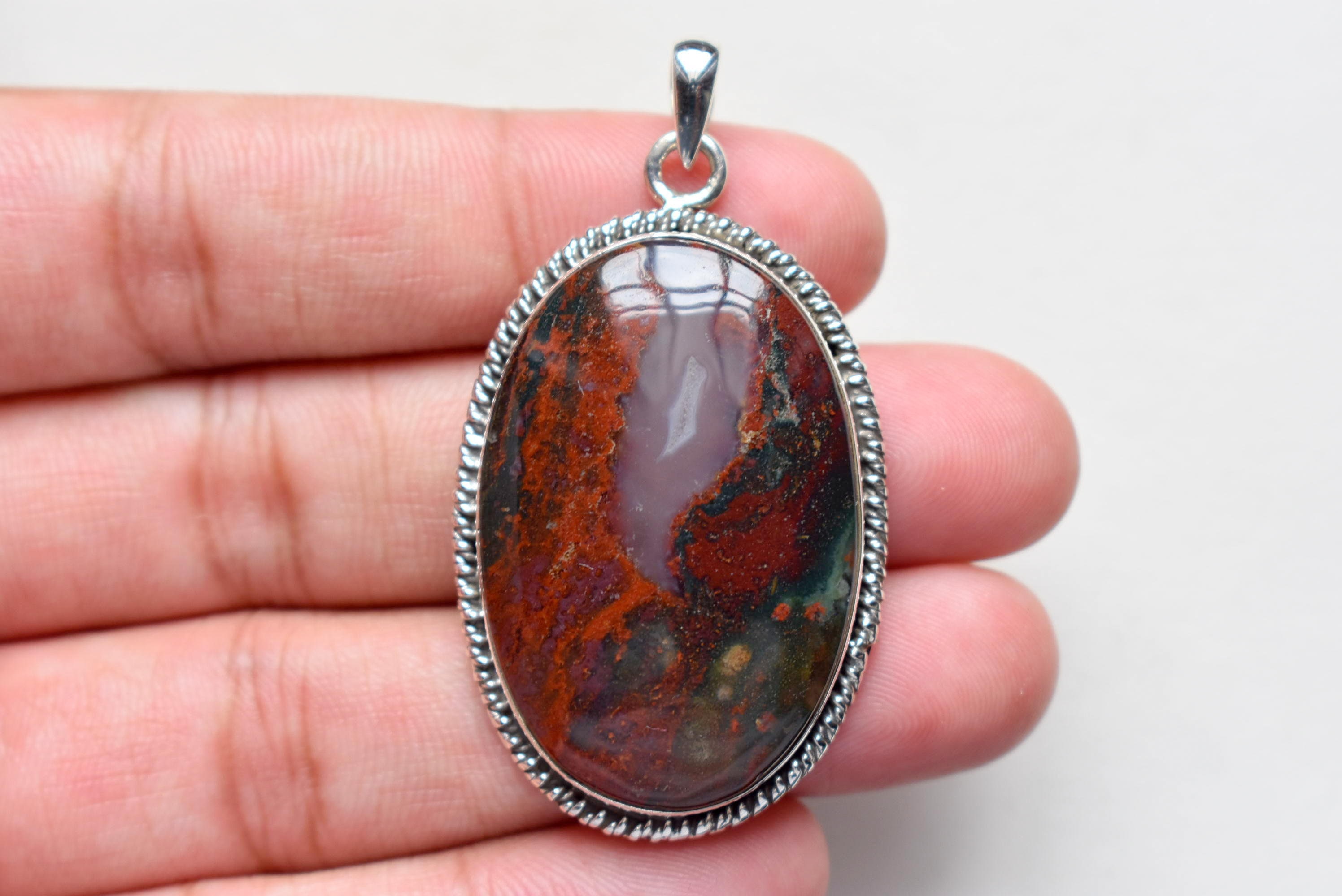 Blood stone pendant silver pendant gemstone pendant jewelry | Etsy