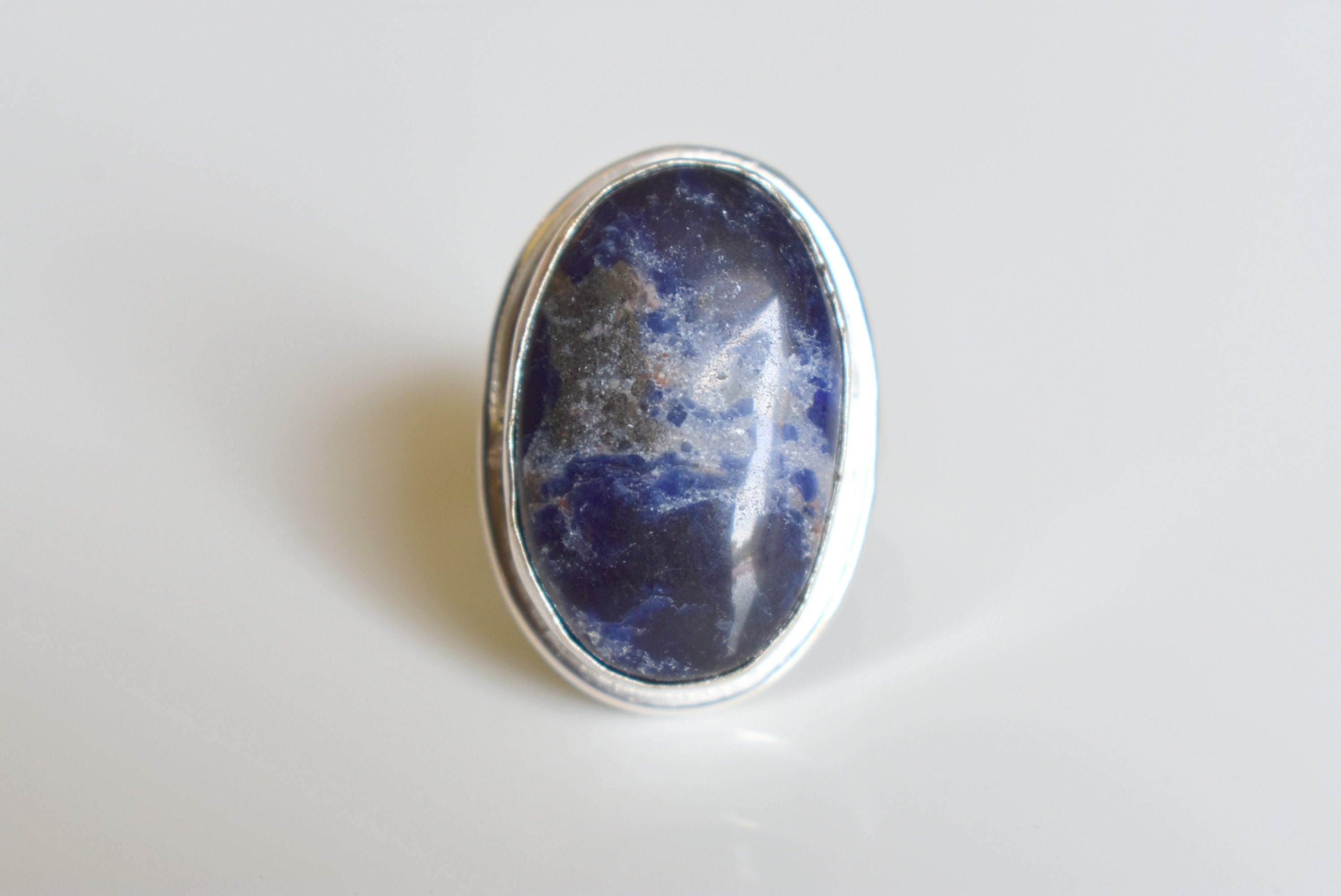 Sodalite Gemstone Ring Statement Ring 925 Sterling Silver - Etsy UK