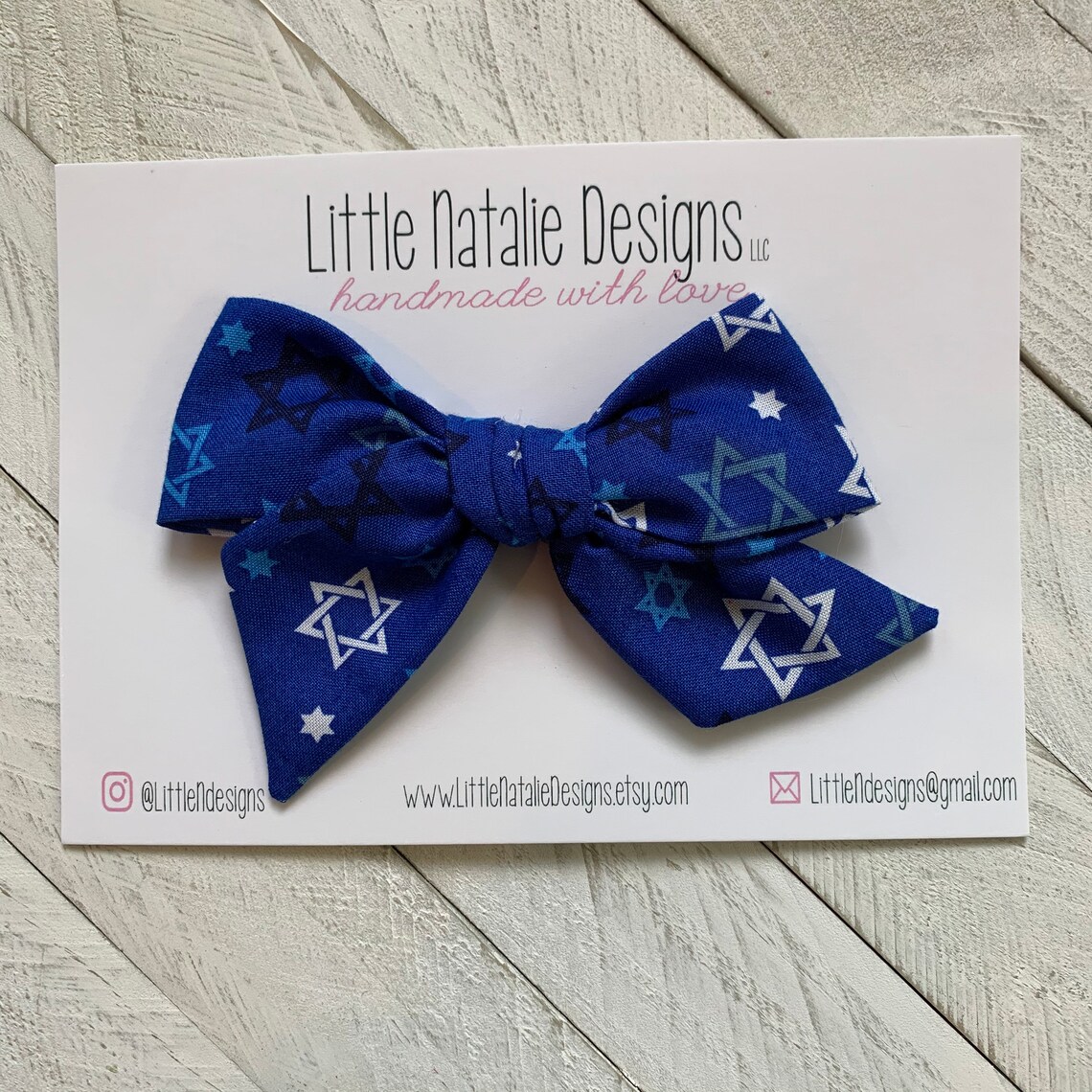 Jewish Hair Bow Shabbat Hanukkah Star of David Clip or - Etsy