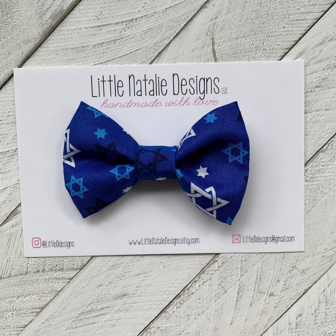 Star of David Bow Tie: Jewish Holiday Bow or Hair Clip - Etsy