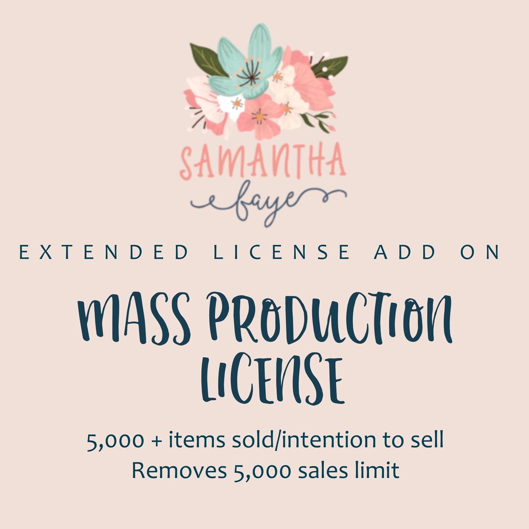 Mass Production License Add-on | Sell 5,000+ Items | Extended Pattern ...
