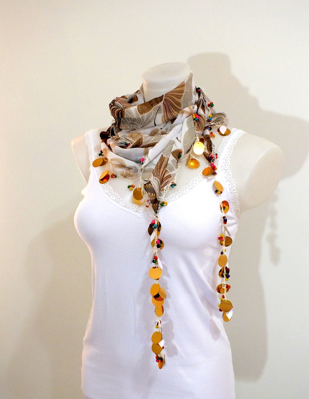 Floral Turkish Oya Scarf Cotton Oya Scarf Fashion Beaded Scarf Lace ...