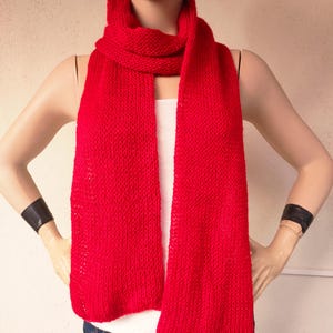 Scarf Wool Angora Soft Red Scarf Long Two-layer, Gift, Christmas Gift ...