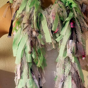 Die Frayed Pink Fringe Upcycled Necklace Scruffy Torn Fabric Jewelry ...