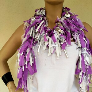 Die Frayed Fringe Upcycled Necklace Scruffy Torn Fabric Jewelry Textile ...
