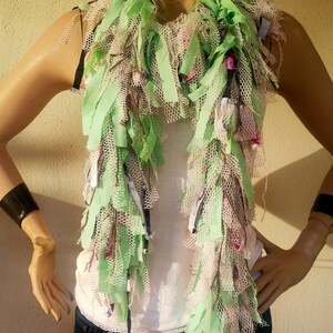 Die Frayed Pink Fringe Upcycled Necklace Scruffy Torn Fabric Jewelry ...
