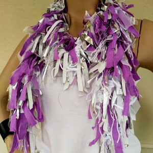 Die Frayed Fringe Upcycled Necklace Scruffy Torn Fabric Jewelry Textile ...