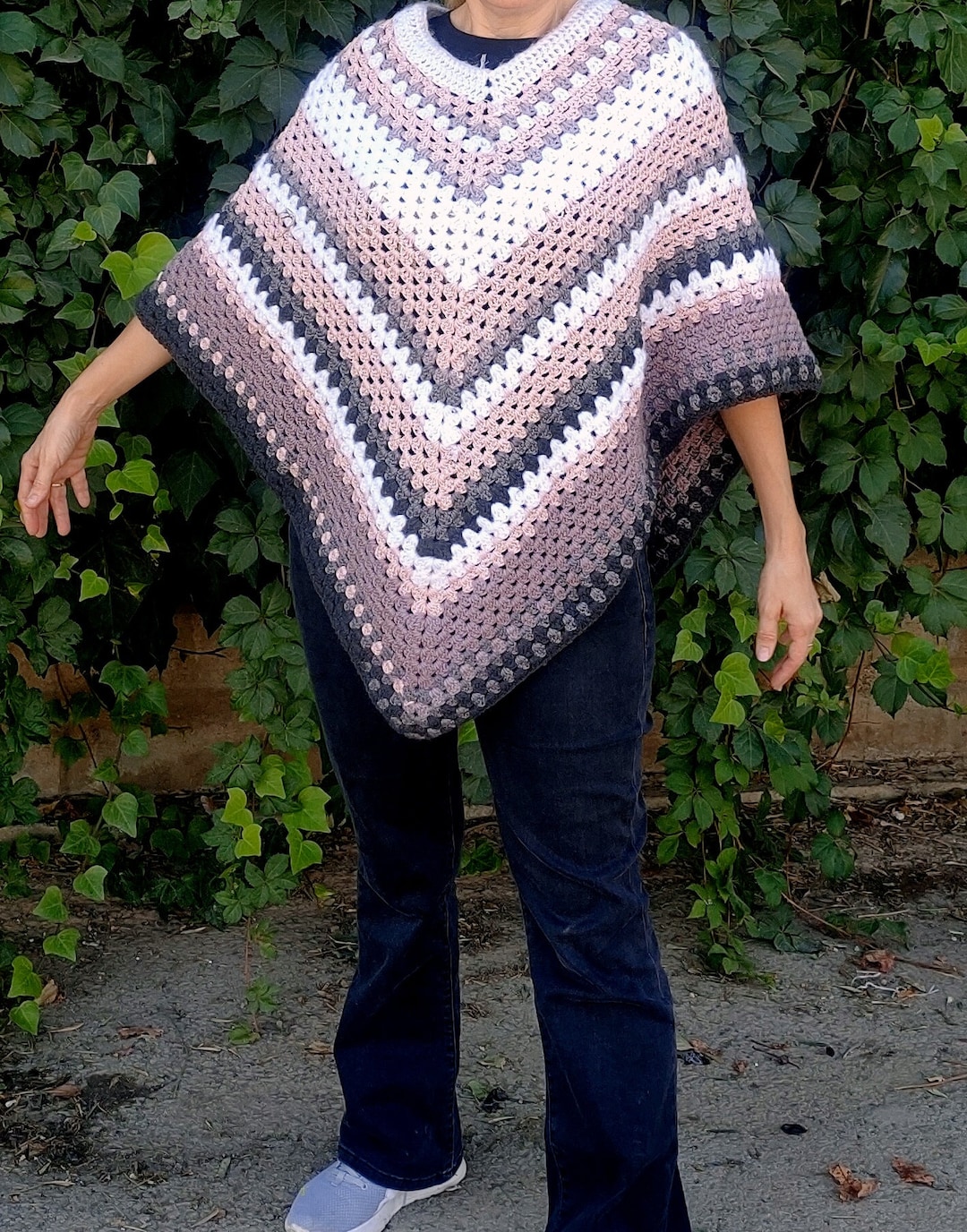 Boho Crochet Poncho Colorful Women Poncho Luxury Hand Knitted Poncho ...