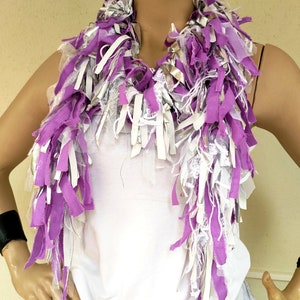 Die Frayed Fringe Upcycled Necklace Scruffy Torn Fabric Jewelry Textile ...