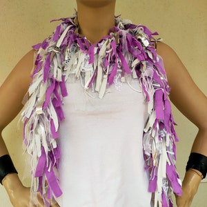 Die Frayed Fringe Upcycled Necklace Scruffy Torn Fabric Jewelry Textile ...