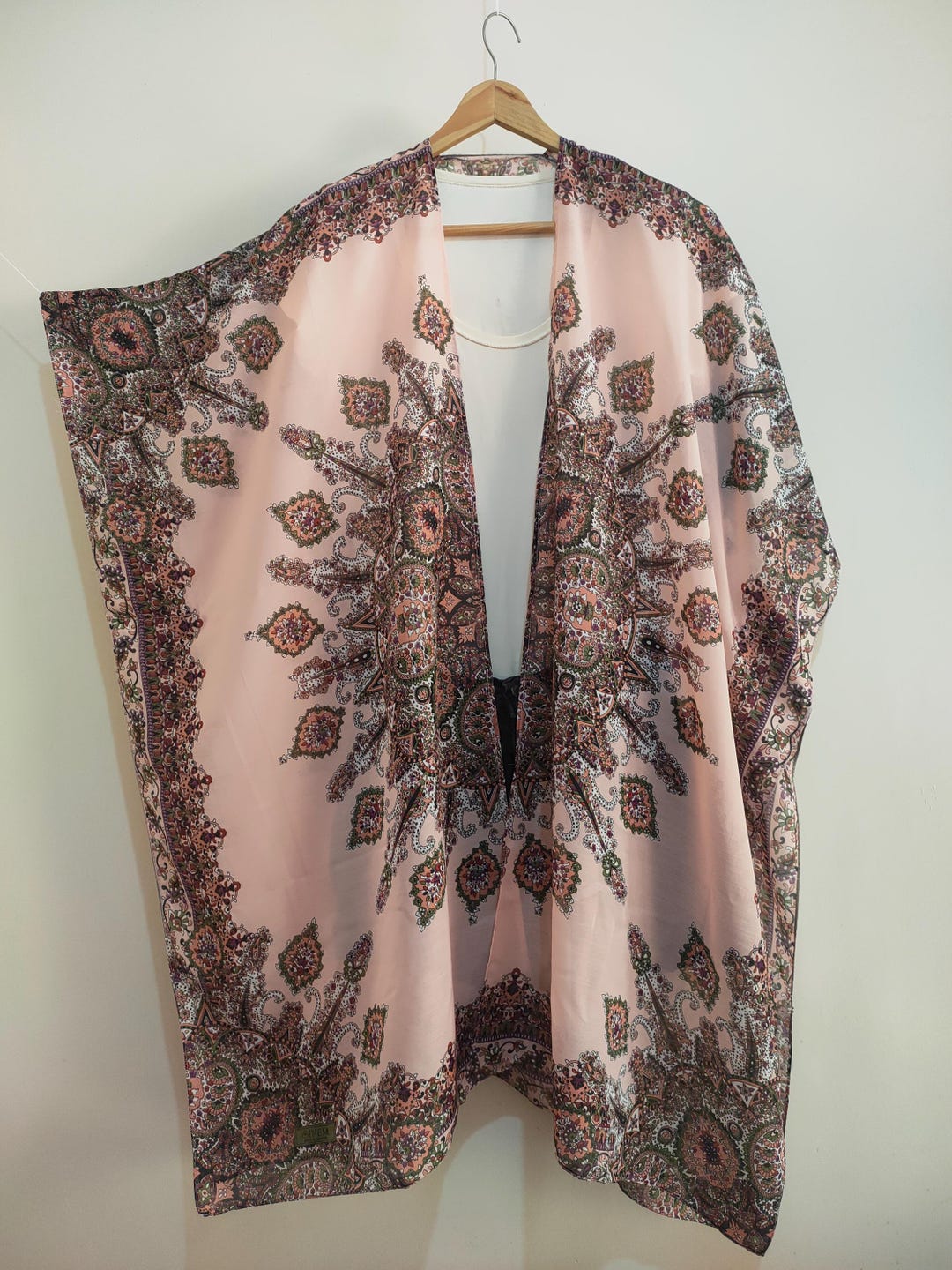 Paisley Long Bohemian Ethnic Kimono Cardigan Boho Kimono Jacket Beach ...