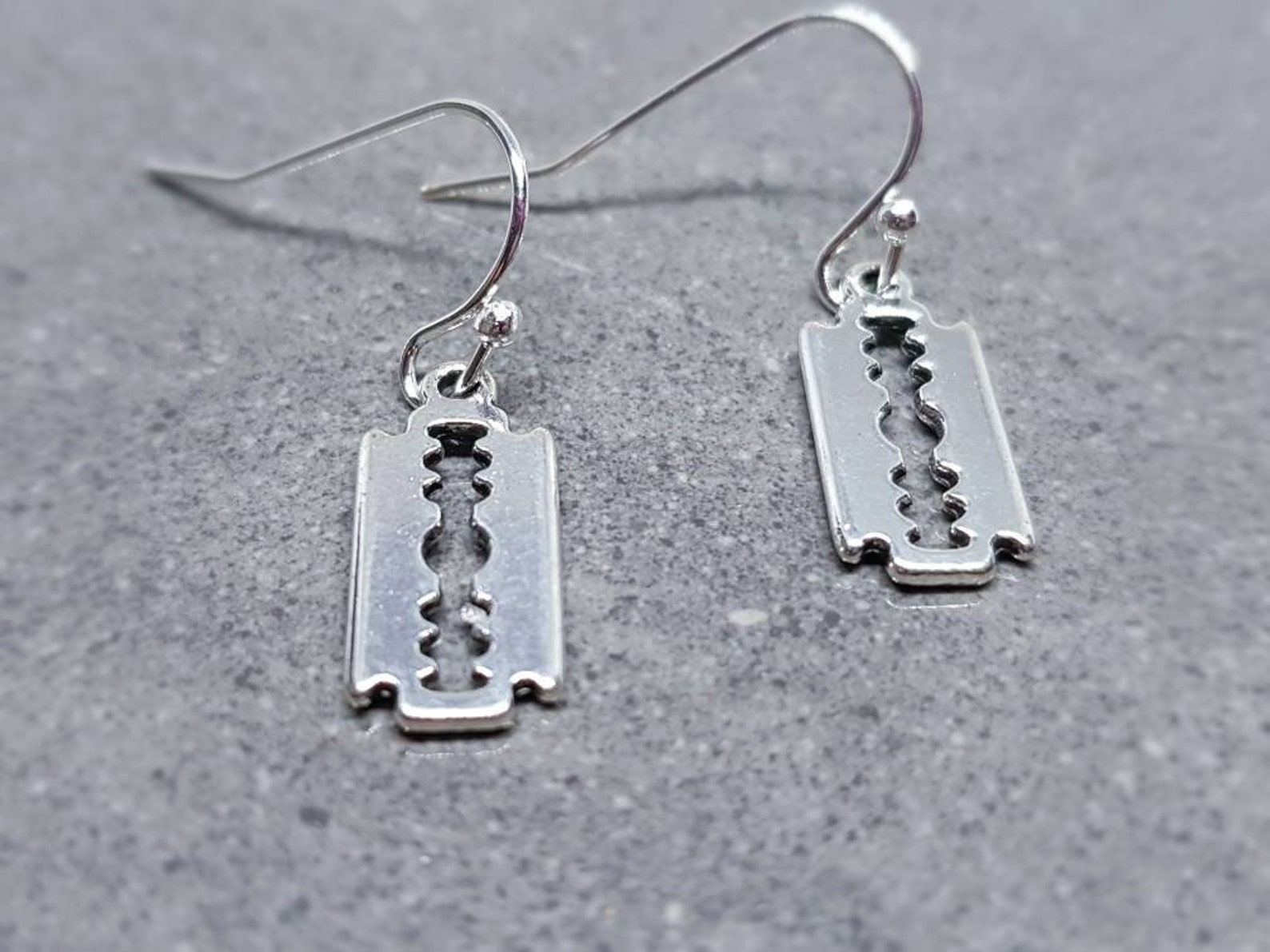 Razor Blade Earrings, Hypoallergenic Ear Wires - Etsy UK