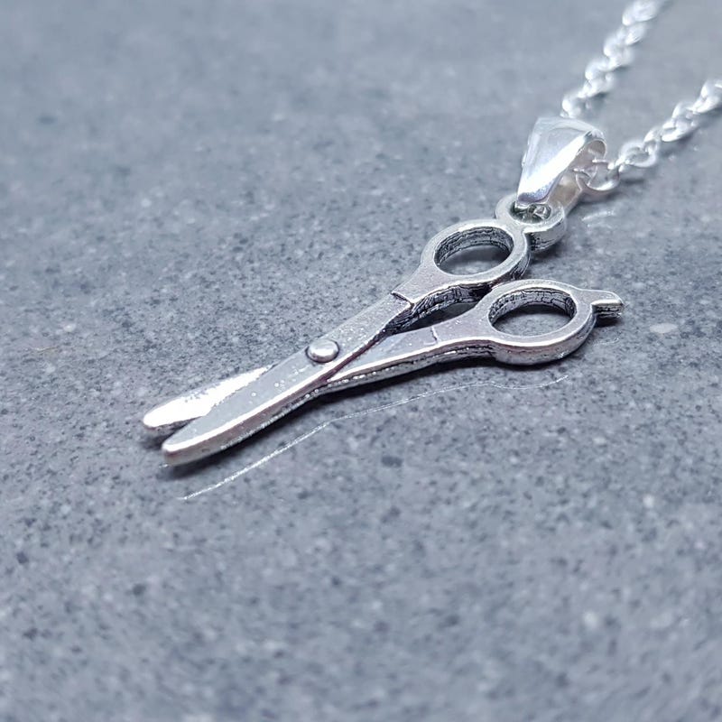 Scissor Charm With Chain - Etsy UK
