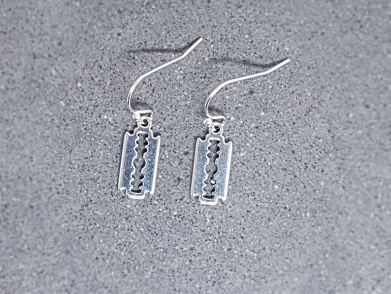 Razor Blade Earrings, Hypoallergenic Ear Wires - Etsy UK
