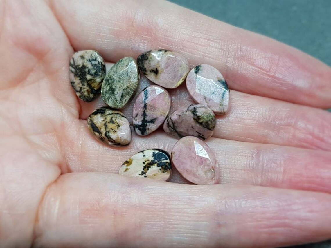 Handmade Rhodonite Gemstone Necklace, Rhodonite Jewellery, Gemstone ...