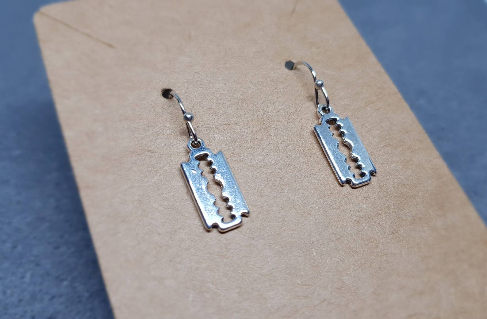 Razor Blade Earrings, Hypoallergenic Ear Wires - Etsy UK