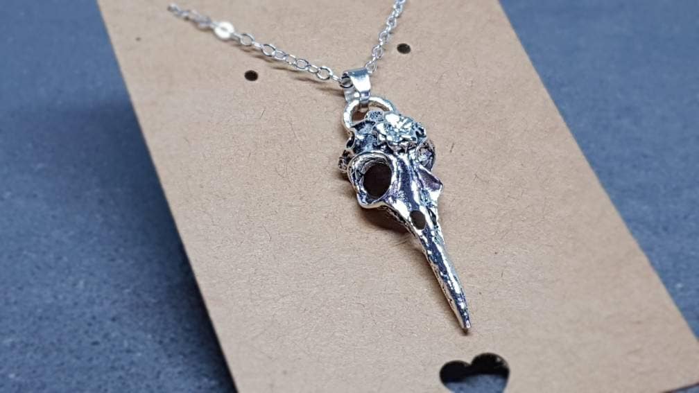 Bird Skull Necklace Raven Skull Necklace Raven Skull Choker - Etsy UK
