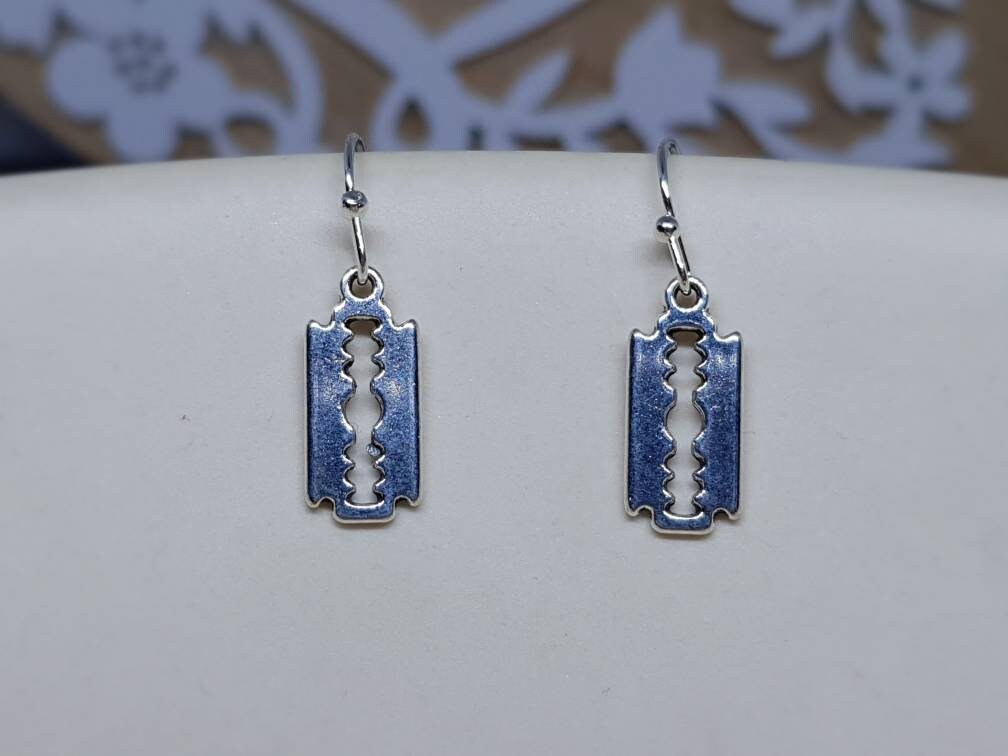 Razor Blade Earrings Hypoallergenic Ear Wires | Etsy